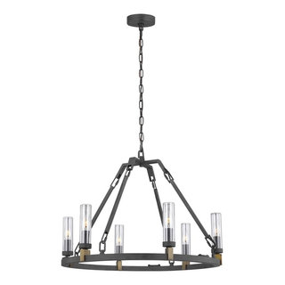 Feiss Landen 6-Light Outdoor Chandelier OLF3213/6AF, Iron/Painted Aged ...