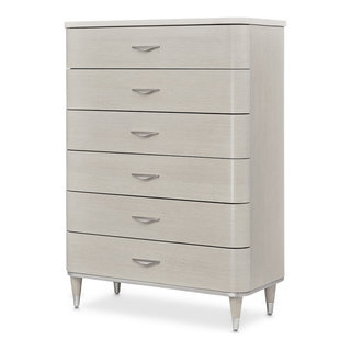 Michael Amini Eclipse 6-Drawer Wood & Marble Chest in Moonlight Gray ...