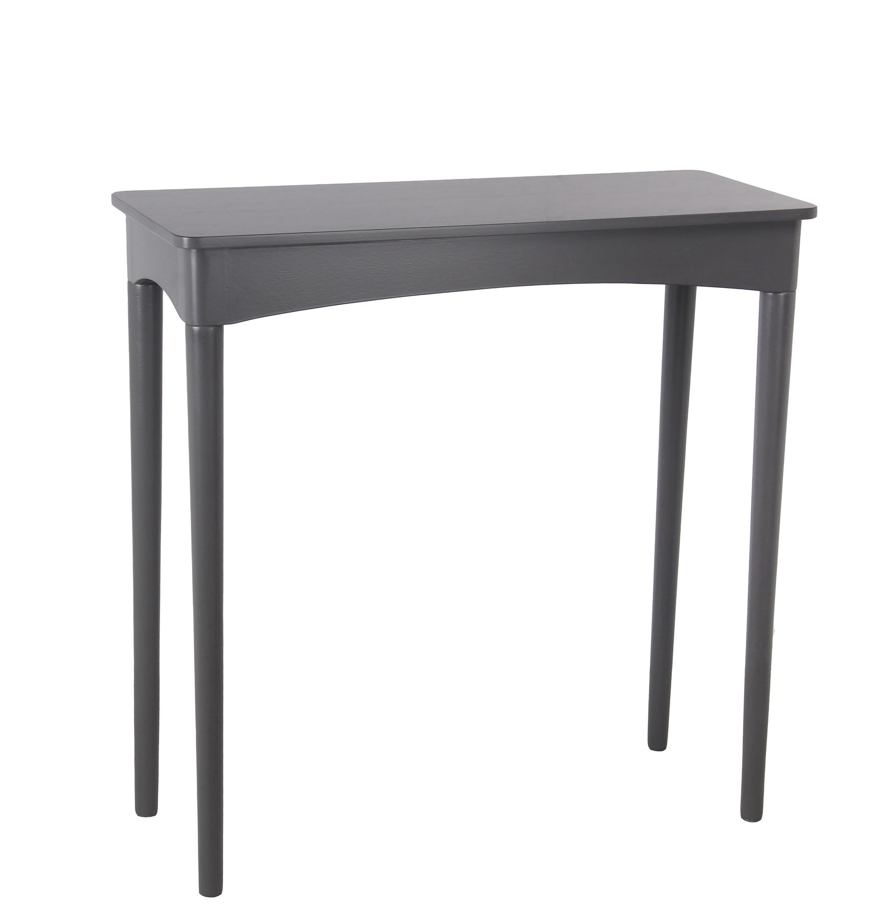 Wooden Rectangular Console Table with Round Tapered Legs, Dark Gray ...