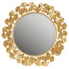 Martha Stewart Eden Gold Gingko Leaf Round Wall Mirror 30.5" - Contemporary - Wall Mirrors - by ...