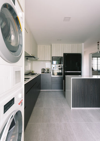 5 HDB Homes With Combined Kitchen and Service Yard Designs | Houzz