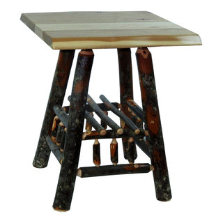 Live Edge Rustic Hickory End Table, Square - Rustic - Side Tables And ...