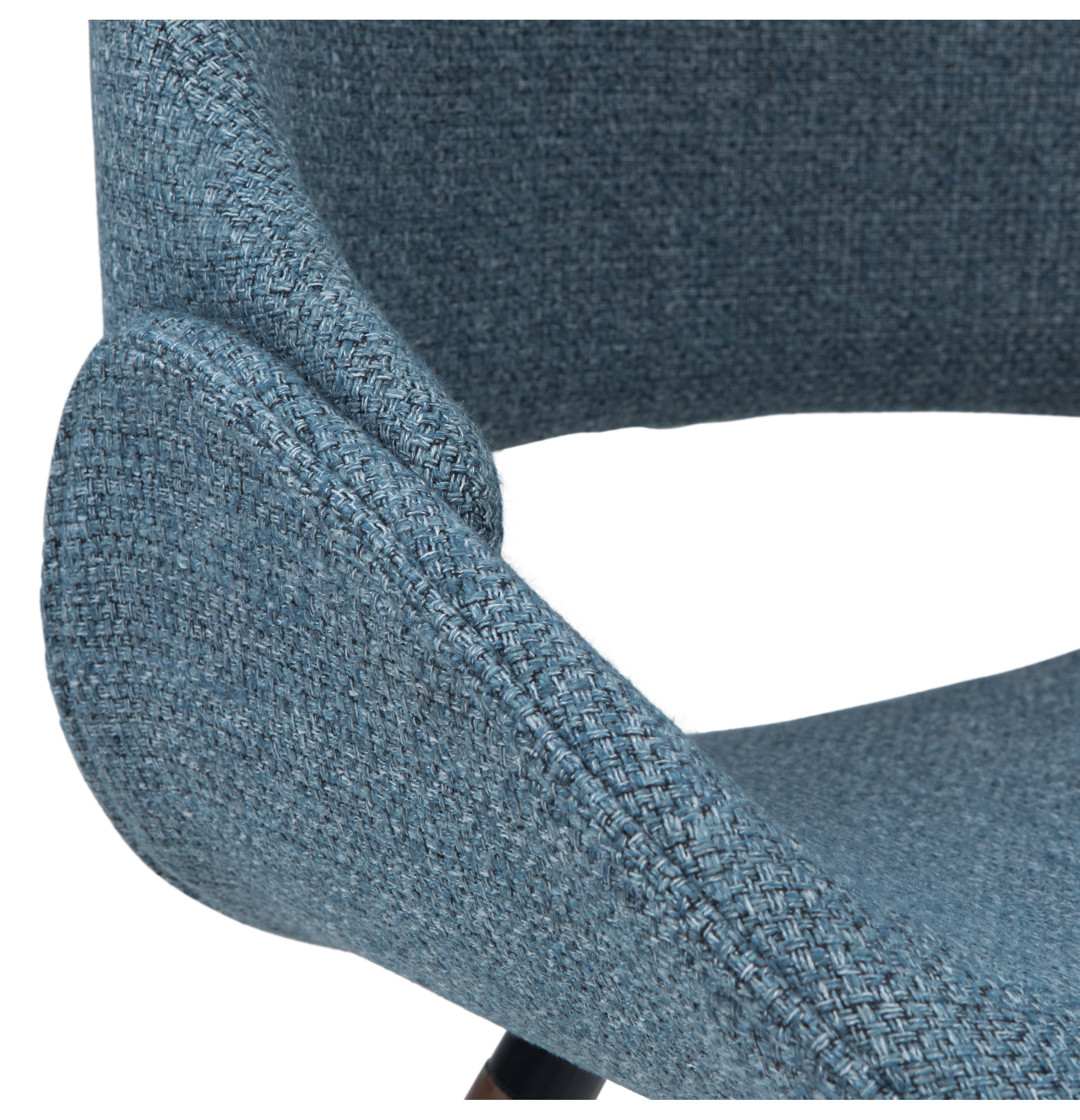 Malden Mid Century Modern Bentwood Dining Chair In Denim Blue Woven ...