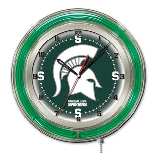 Michigan State 19" Neon Clock - Contemporary - Wall Clocks - by Bison ...