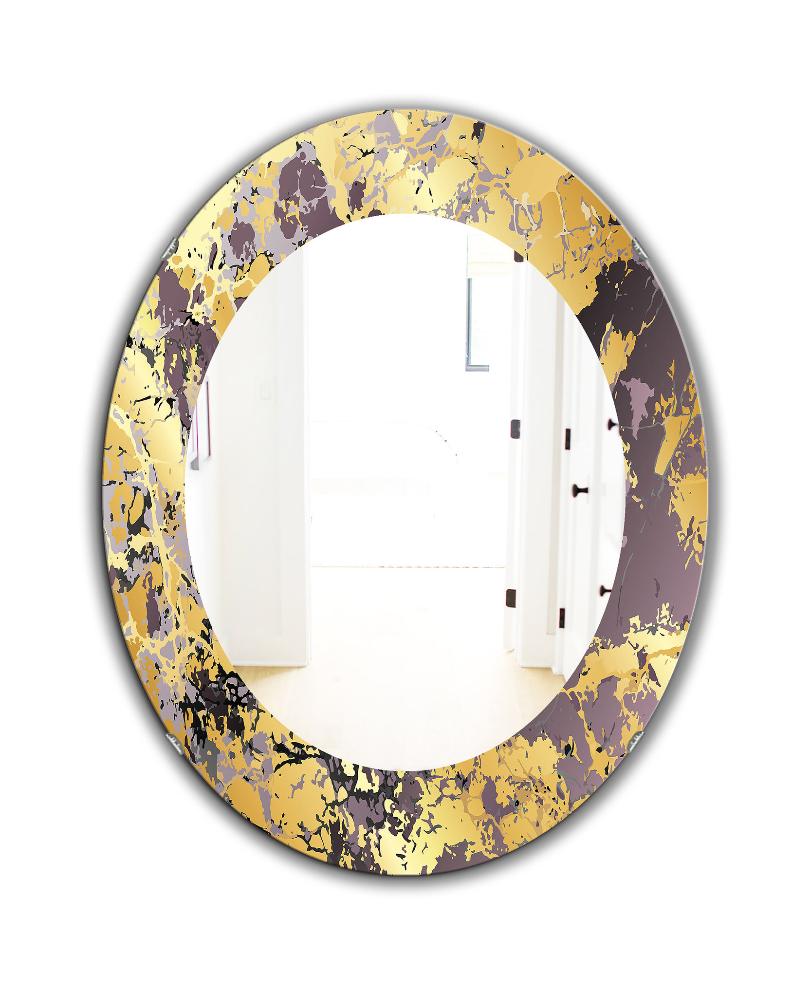 Designart Marbled Marvelous 1 Vanity Frameless Oval Or Round Wall ...