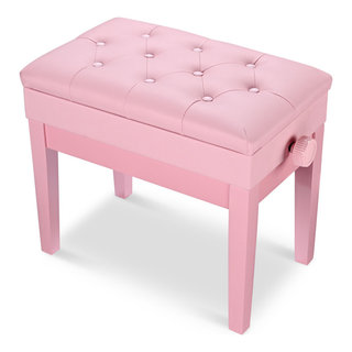 Adjustable Duet Piano Bench PU Leather Padded Wooden Keyboard Stool w ...