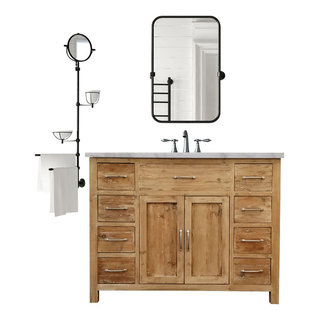 Woodland Italian Carrara Marble, Natural Fir, 47.5" - Rustic - Bathroom ...