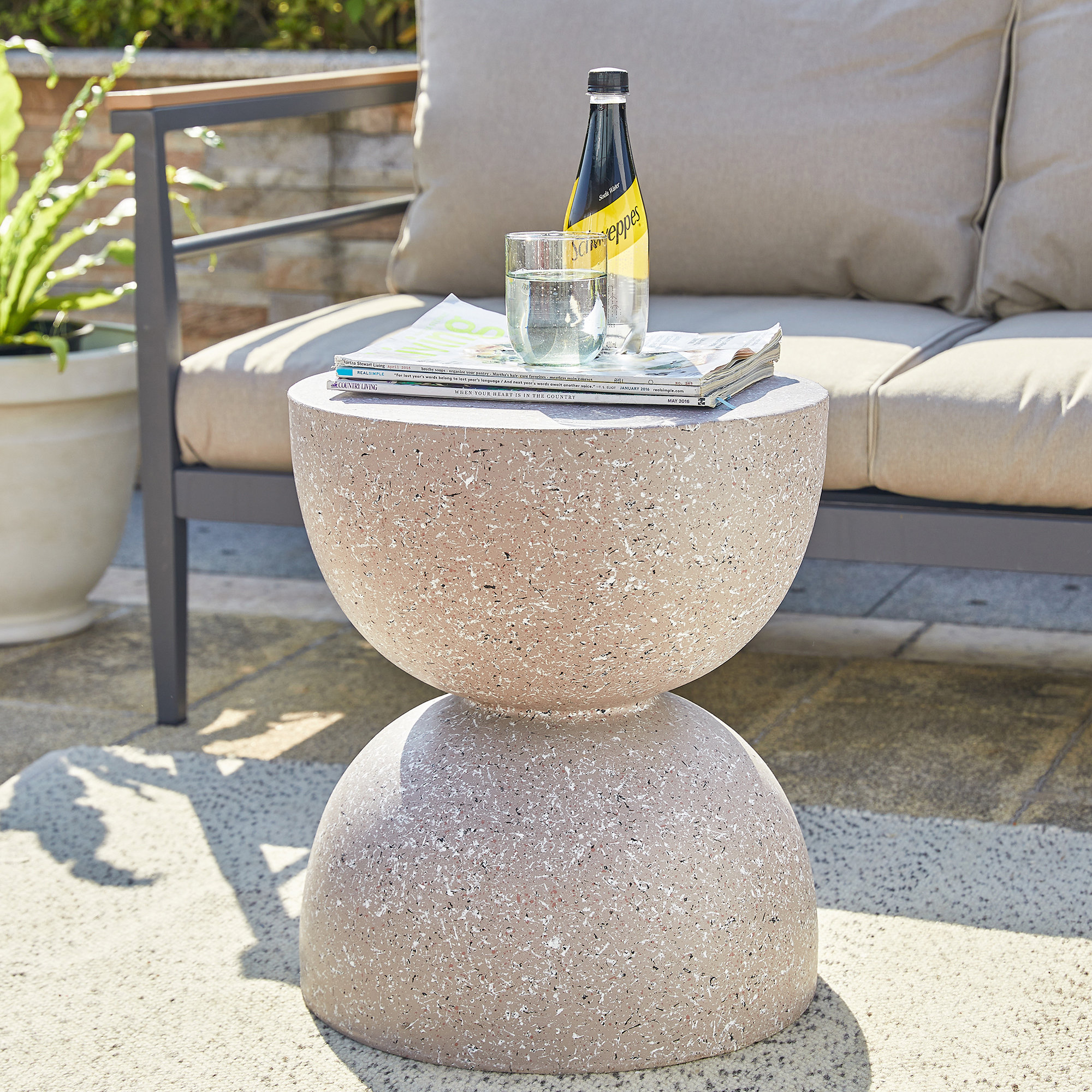 17.75'' Multi-Functional Mgo Sand Terrazzo Garden Stool - Contemporary ...