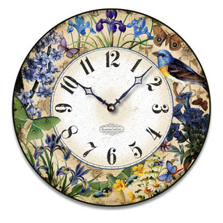Vintage-Style Nature's Blue Gems Wall Clock, 12 Inch Diameter ...