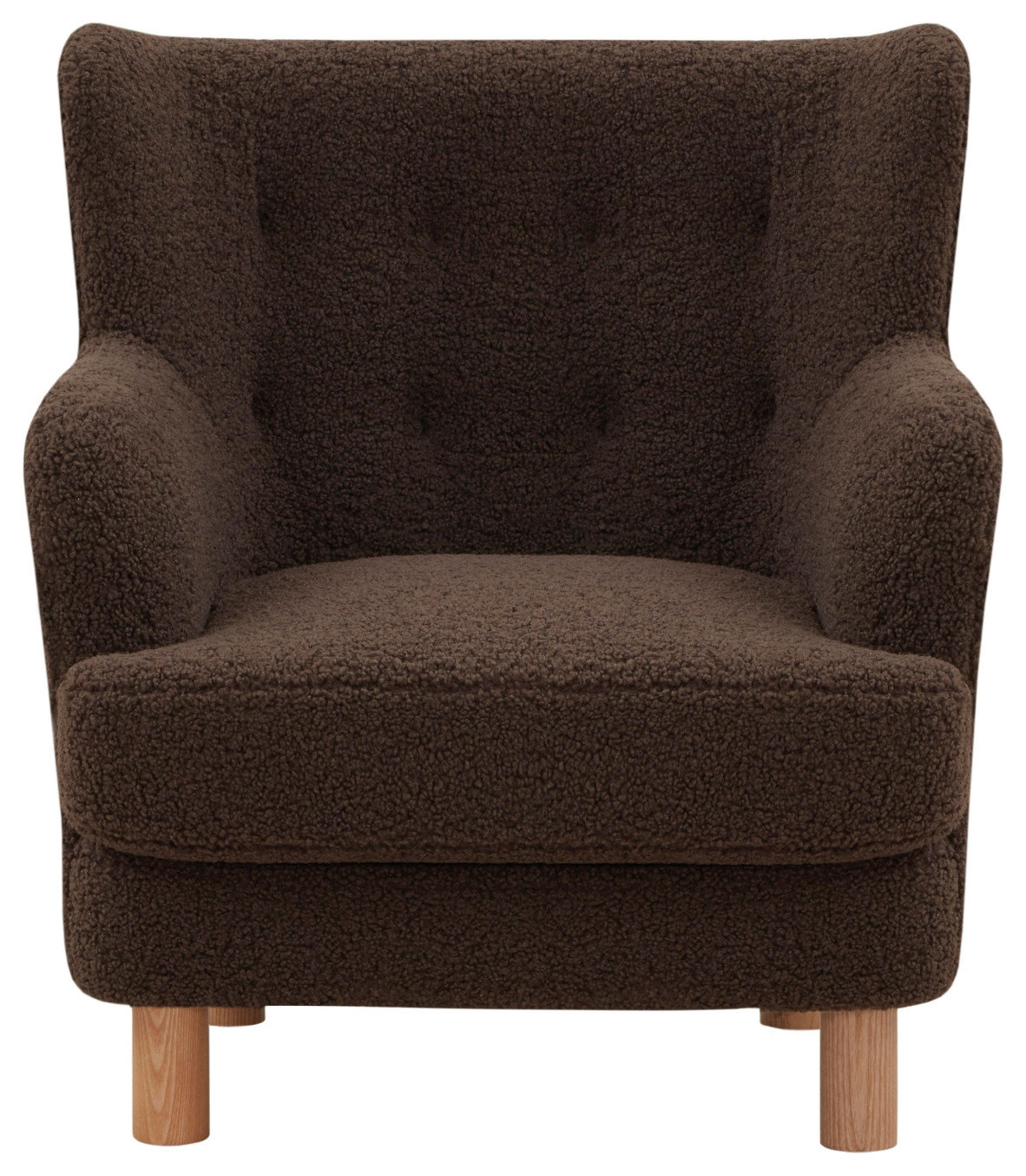 Safavieh Couture Rainier Wingback Accent Chair, Dark Brown/Natural ...