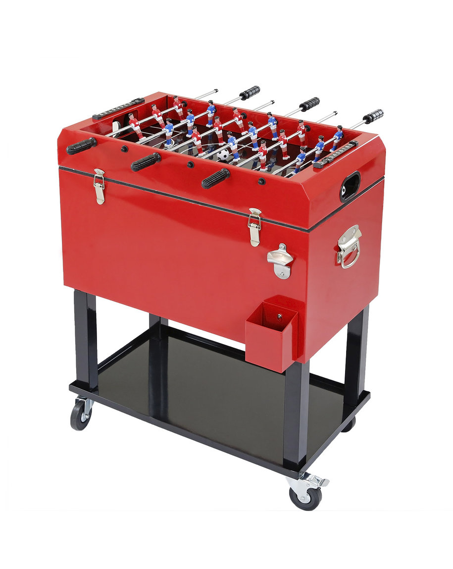 Clevr 68 Quart Rolling Foosball Cooler Ice Chest - Coolers And Ice ...