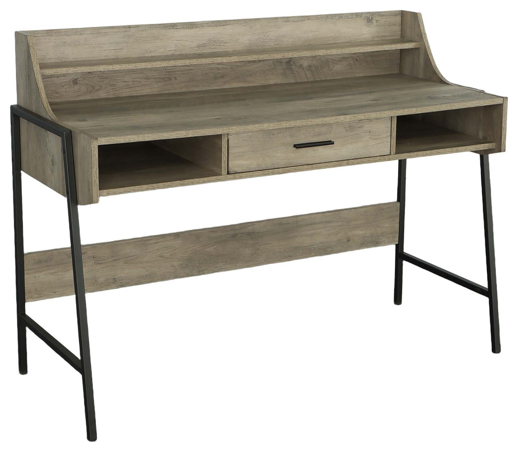Maple Accent Desk, Driftwood/Metal - Industrial - Desks And Hutches ...