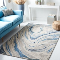 Safavieh Soho Soh675M Organic/Abstract Rug, Blue/Beige, 2'3"x8' Runner ...