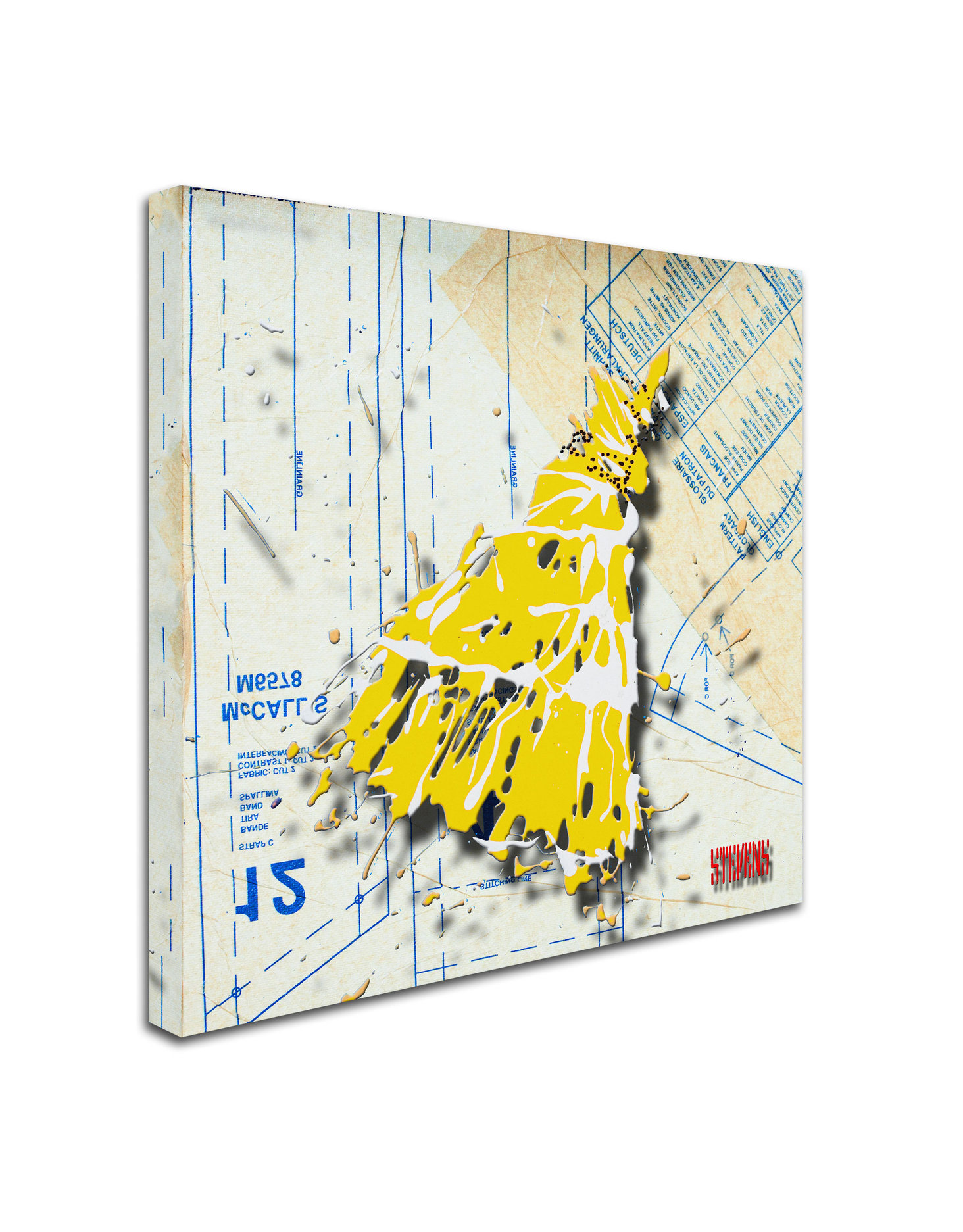 'Shoulder Dress Yellow n White' Canvas Art by Roderick Stevens, 35" x ...