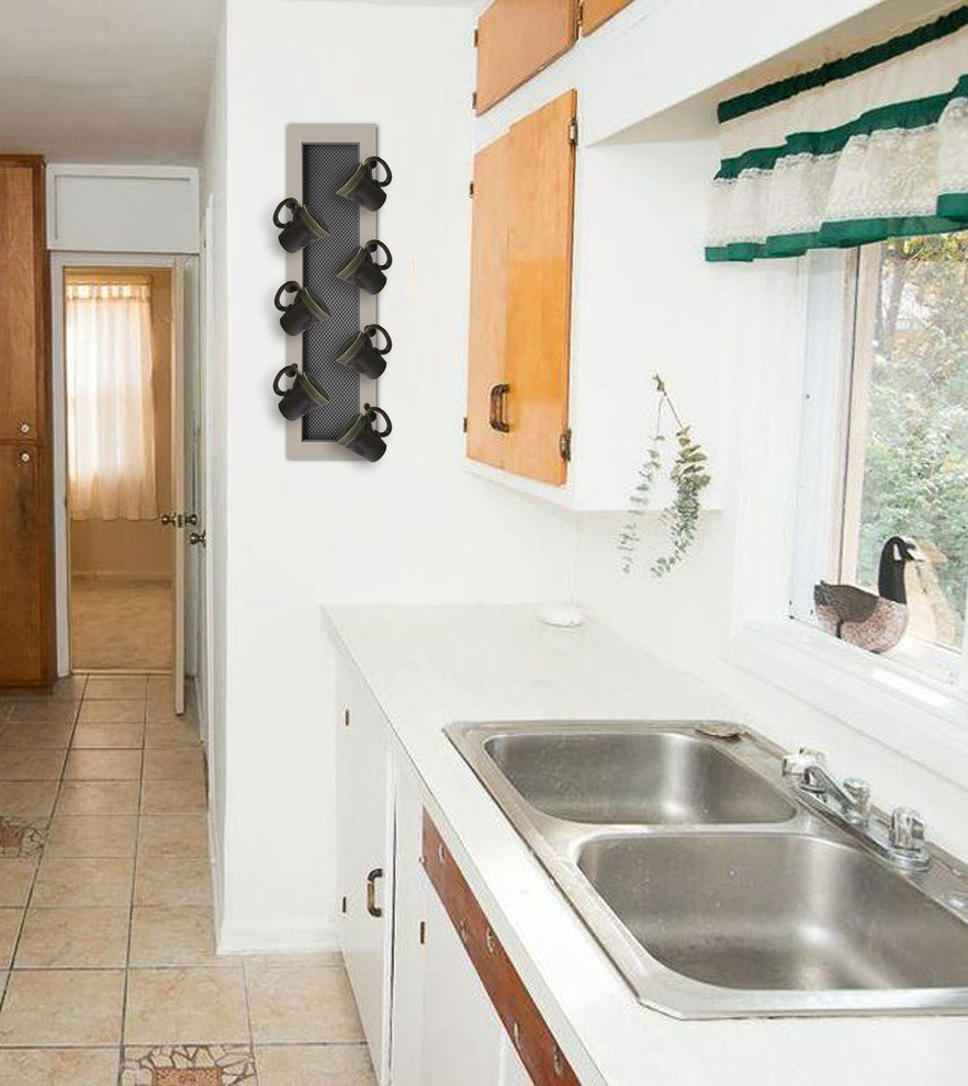 7-Peg Mug Rack by Millwork Engineering, Sand Frame - Transitional ...