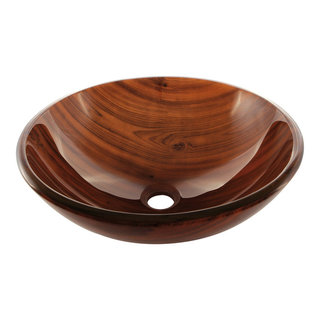 Fauceture Valley 16-1/2" Diameter Double Layer Glass Vessel Bathroom ...