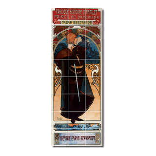 Alphonse Mucha Poster Art Painting Ceramic Tile Mural #14, 36" Wide x ...