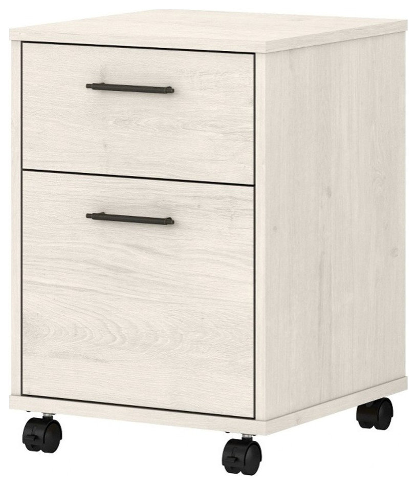 Pemberly Row 2 Drawers Farmhouse Wood Mobile File Cabinet in Oak ...