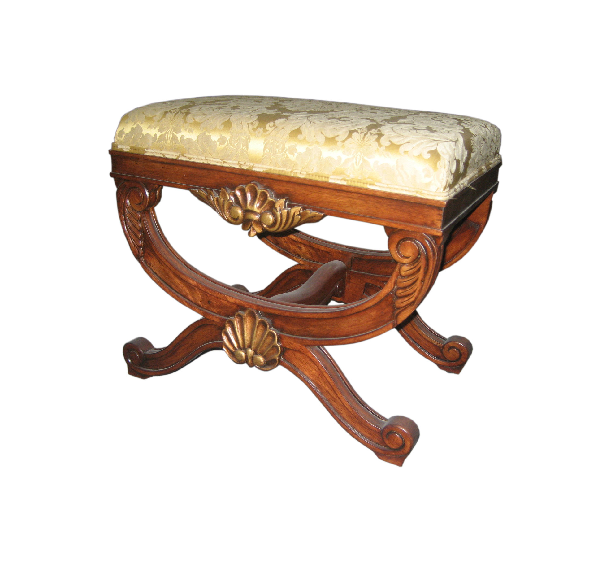 Infinity Upholstered Solid Wood Stool - Traditional - Vanity Stools And ...