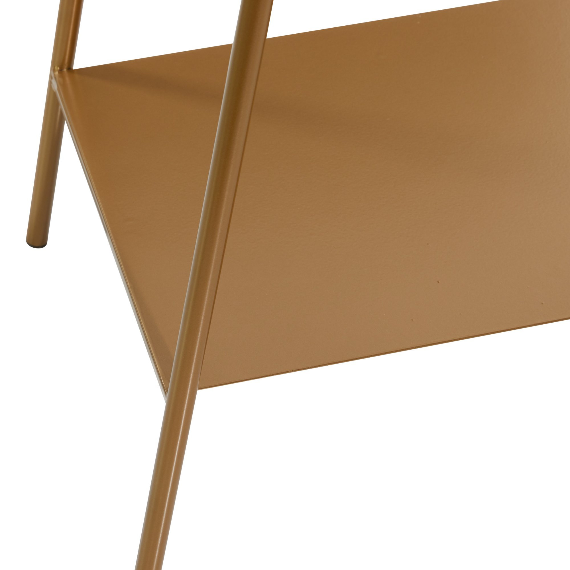 Modern Console Table, Angled Golden Frame With Lower Shelf & Black ...