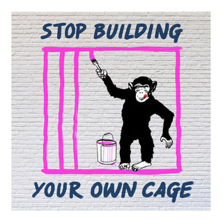 "Chimp in Cage" Digital Paper Print by Masterfunk Collective, 20"x20 ...