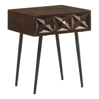 Ezra 1-drawer Rectangular Accent Side Table Coffee Brown - Coffee Tables - by Gunel | Houzz