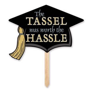 Set of 6 Black and Gold Grad Cap Yard Sign - 17.5” - Contemporary ...