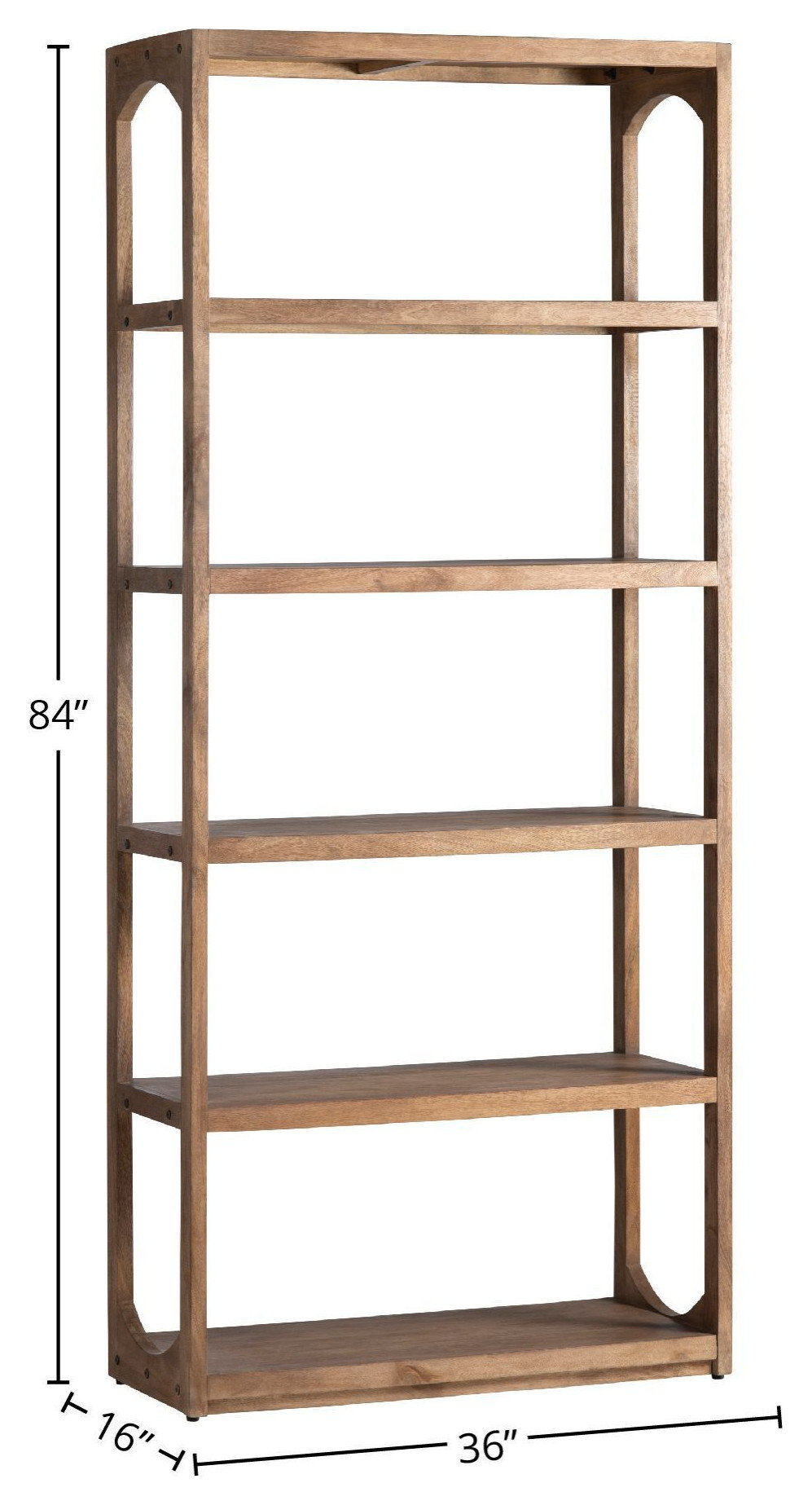 Apollo Mango Wood Etagere Shelf, Natural - Transitional - Display And ...
