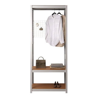 Kepsuul Clothing Rack + 1 Shelf + Mesh Board Customizable Modular ...