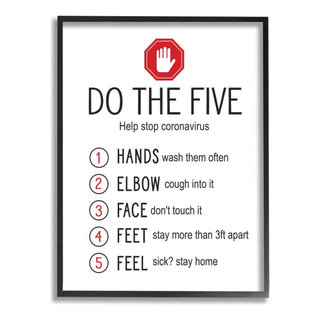 Five Cleanliness Steps Coronavirus Sick Safety Sign, 1-Piece, 16x20, 11 ...