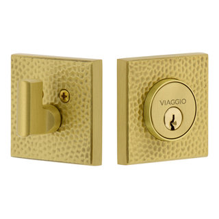 Quadrato Hammered Rosette Single Cylinder Deadbolt, 2.75 ...