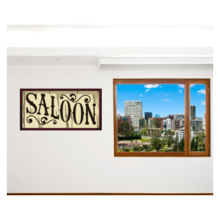 Western Saloon Vinyl Wall Decal WesternSaloonUScolor001, 36 in ...