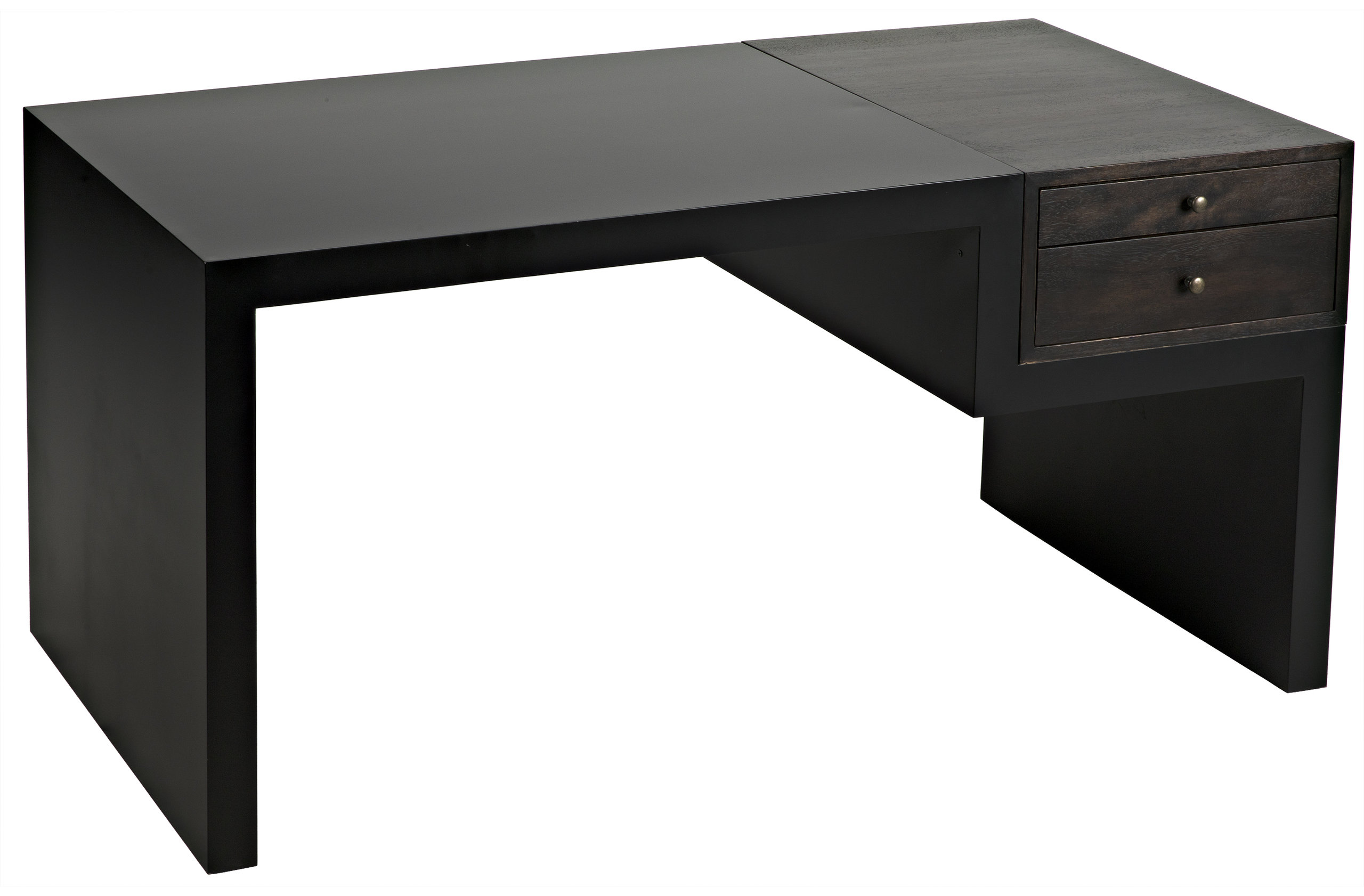 Alvaro Desk, Black Metal, Ebony Walnut - Industrial - Desks And Hutches ...