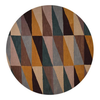 Gabbeh Modern Tribal Hand-Tufted 10' Round Oriental Area Rug, Multi, 10 ...