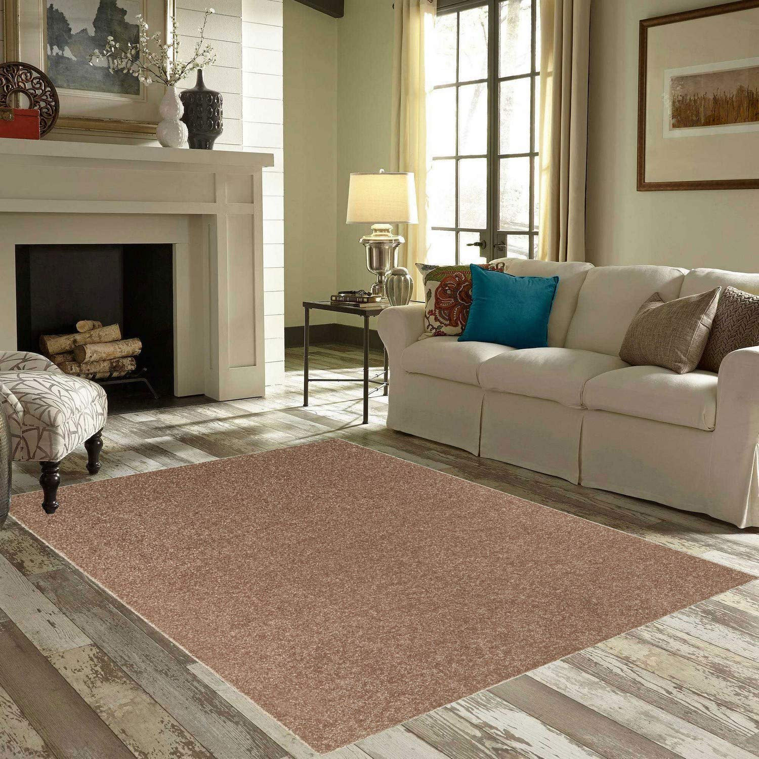 Saturn Collection Solid Color Area Rugs, Brown, 18" x 36" Half Round ...