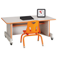 Rainbow Accents Apollo Single Computer Desk - Orange - Contemporary ...