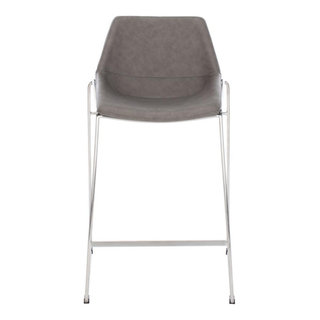 Alexis Mid Century Counter Stool, Matte Ash Grey - Contemporary - Bar ...