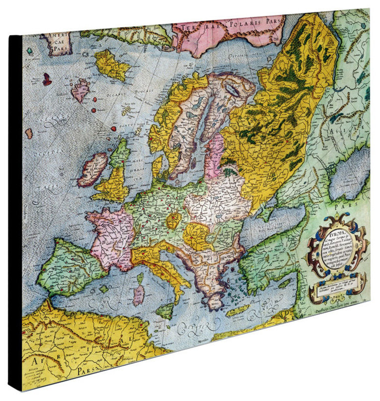 'Europe In the 1590s' Canvas Art by Gerardus Mercator, 26" x 32 ...