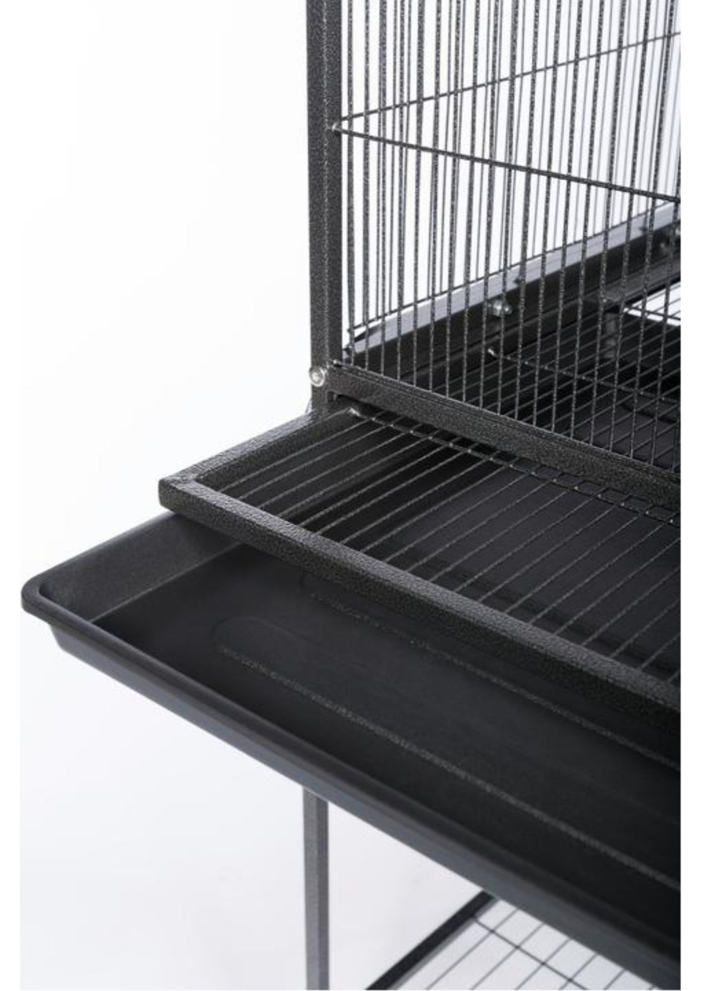 Powder-coated steel construction Flight Cage With Stand, Black - Small ...