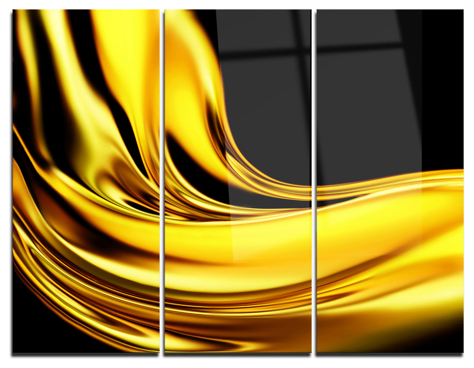 "Yellow Gold Texture Pattern" Digital Metal Wall Art, 3 Panels, 36"x28 ...