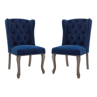 Apprise Side Chair Performance Velvet Set of 2 Navy - French Country ...
