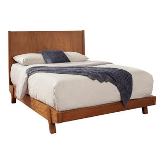 Alpine Furniture Dakota Standard King Wood Platform Bed in Acorn (Brown ...