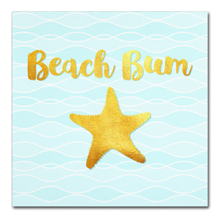 Tina Lavoie 'Beach Bum Ocean Waves' Canvas Art, 24"x 24" - Beach Style ...
