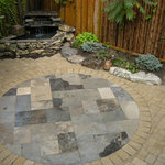 Outdoor Electric Stacked Shale Patio Garden Water Fountain with LED ...