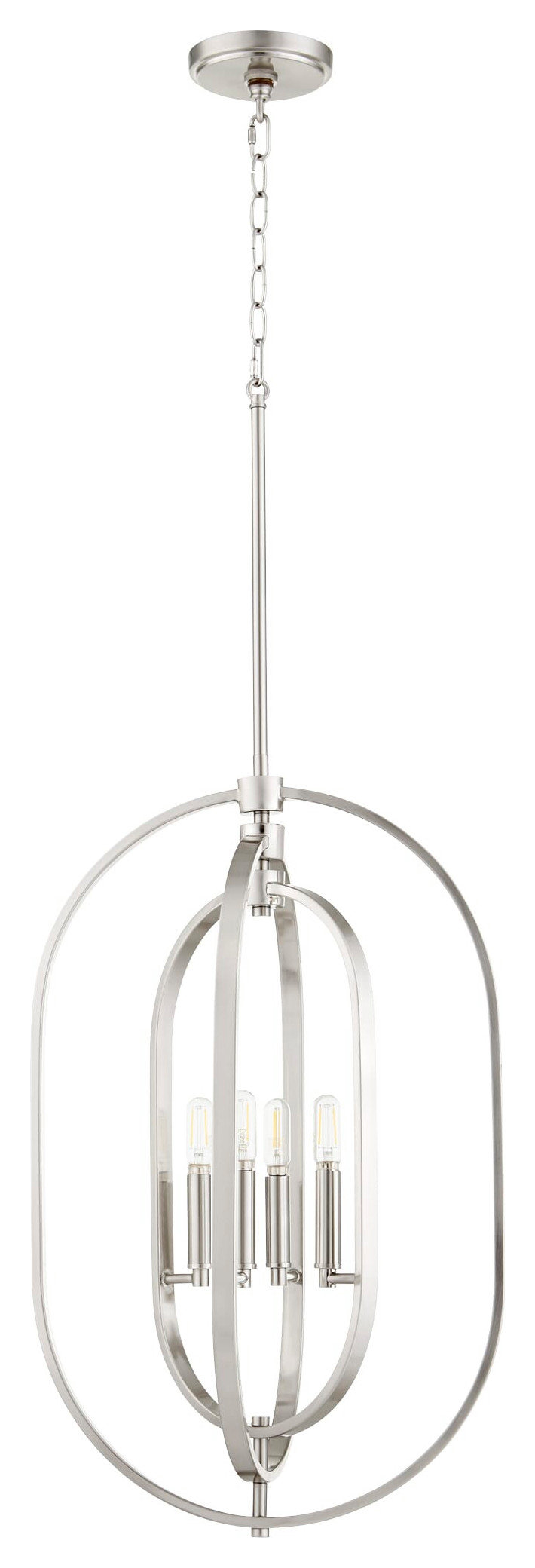 Quorum Contemporary 4-Light 16" Pendant Light in Satin Nickel, 16.000 ...