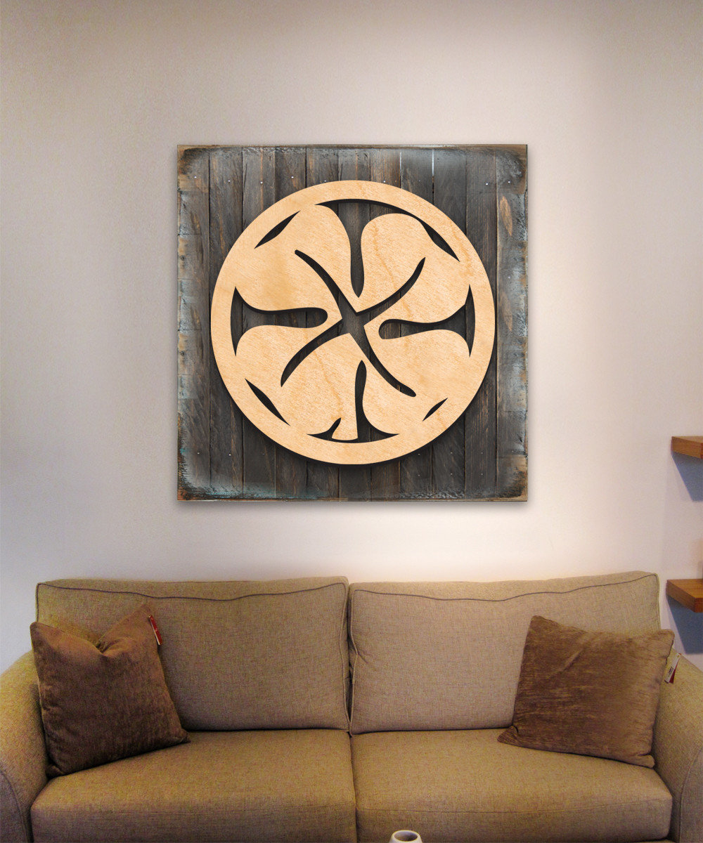 Four Leaf Clover Shamrock Celtic Wood Block, 24x24 - Contemporary ...