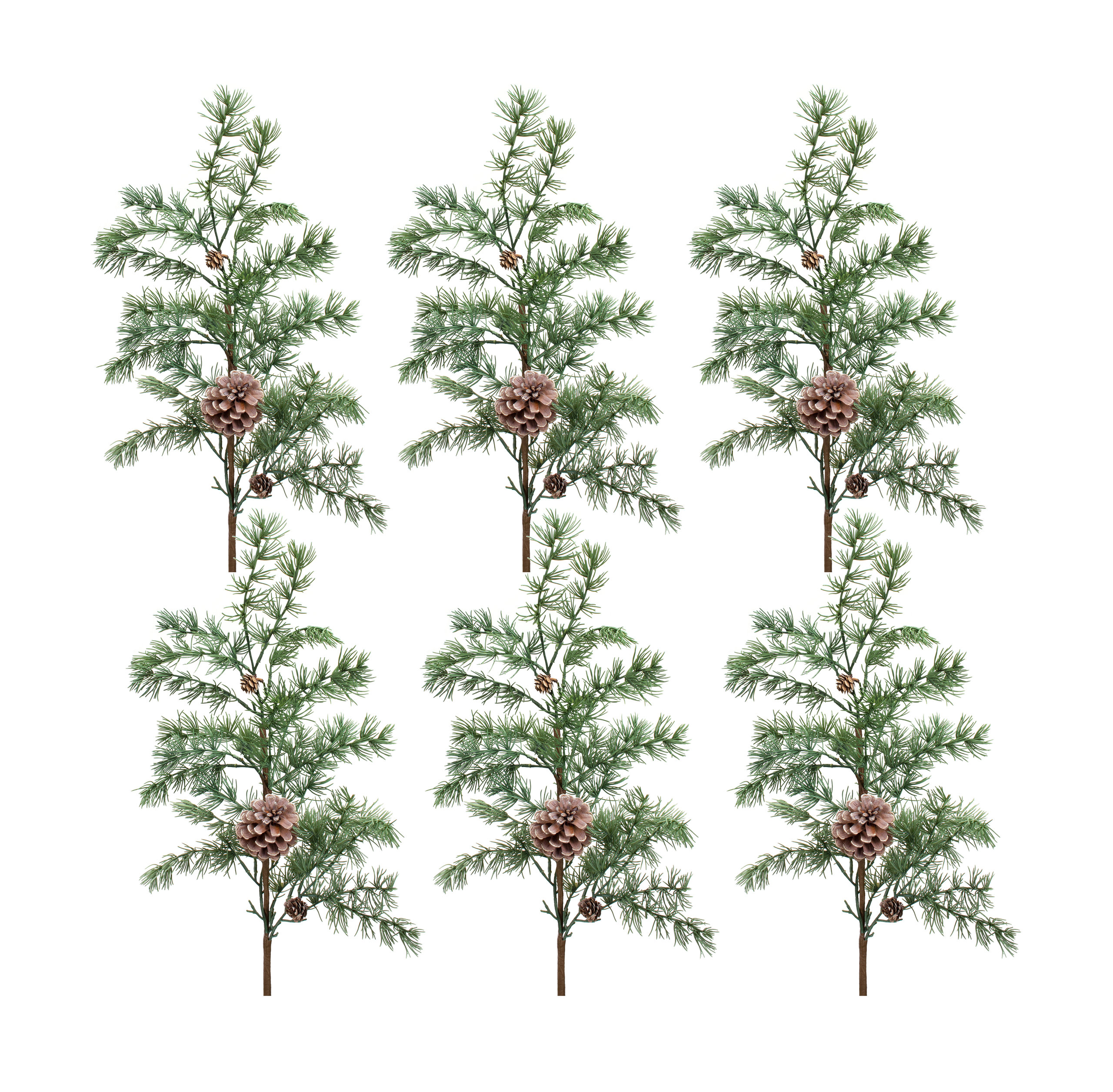 Pine Spray With Pine Cones, 6-Piece Set - Traditional - Christmas ...