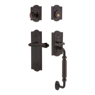 Nostalgic Warehouse Meadows Plate F Grip Entry Set Fleur Lever, Backset ...