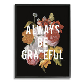 Always Be Grateful Flower Bouquet Inspirational Design, 16"x20 ...
