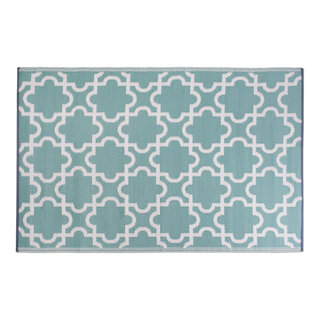 DII Aqua Lattice Outdoor Rug 4'x'6' - Mediterranean - Outdoor Rugs - by ...